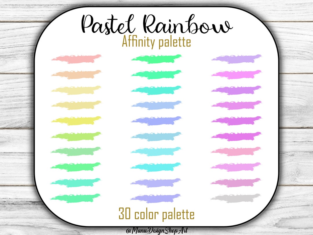 Affinity Color Palette Pastel Rainbow Color Sample Pastel Color Chart ...