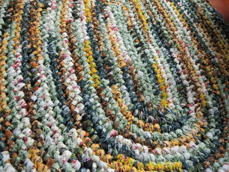 Rag Rug Handmade Crochet Oval Farmhouse Cottage Multi Color Oval Area ...