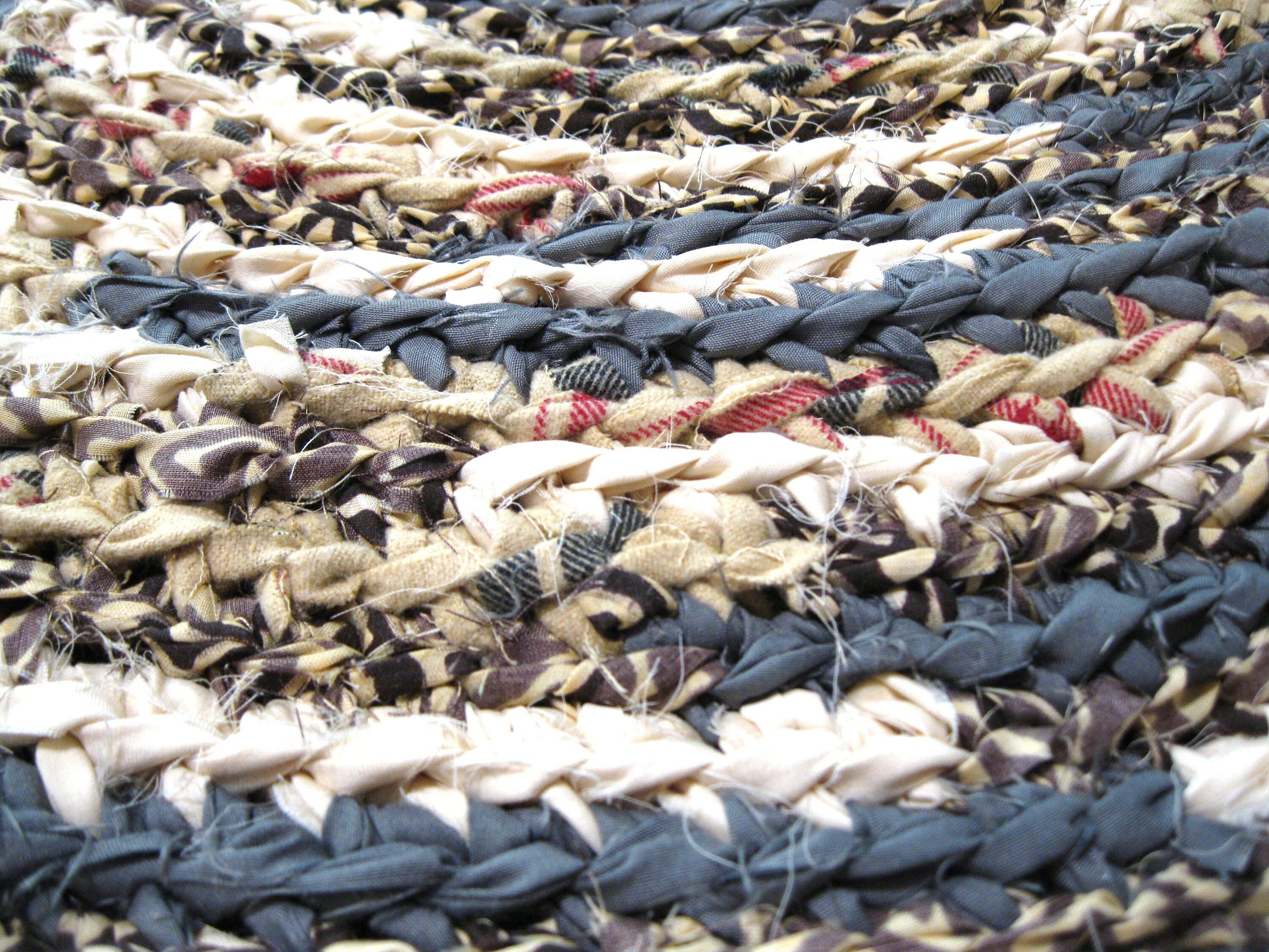 Rag Rug Round Handmade Crochet Kitchen Bath Floor Decor Cottage ...