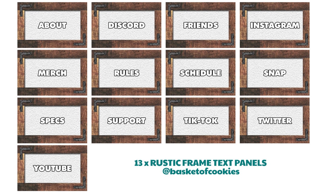Twitch Rustic Frame Text Panels - Etsy