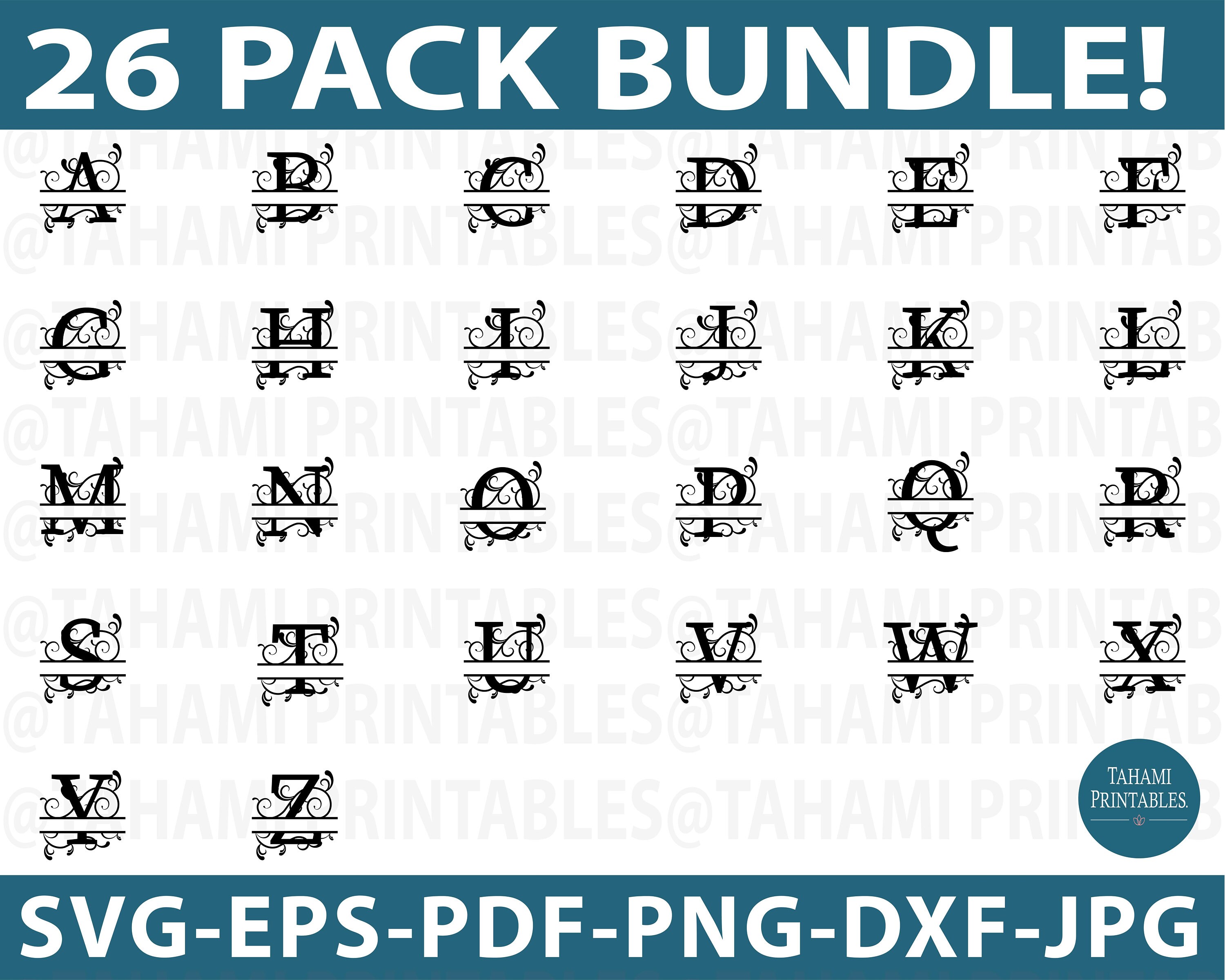 Split Monogram Svg Last Name Svg Monogram Name Svg Fancy - Etsy