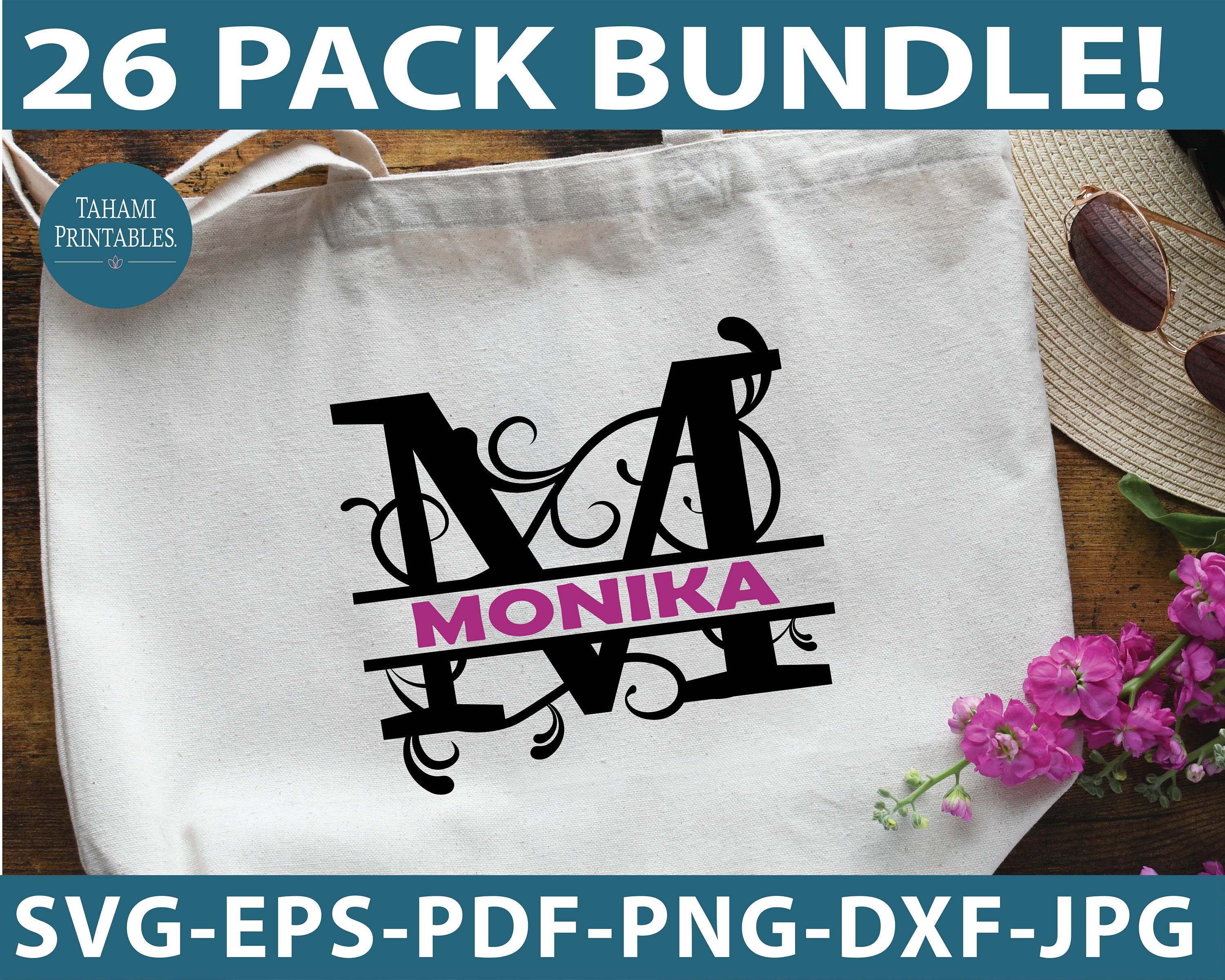 Split Monogram Svg Last Name Svg Monogram Name Svg Fancy - Etsy