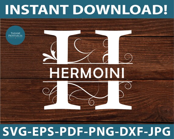 Split Monogram Svg Last Name Svg Monogram Name Svg Fancy - Etsy