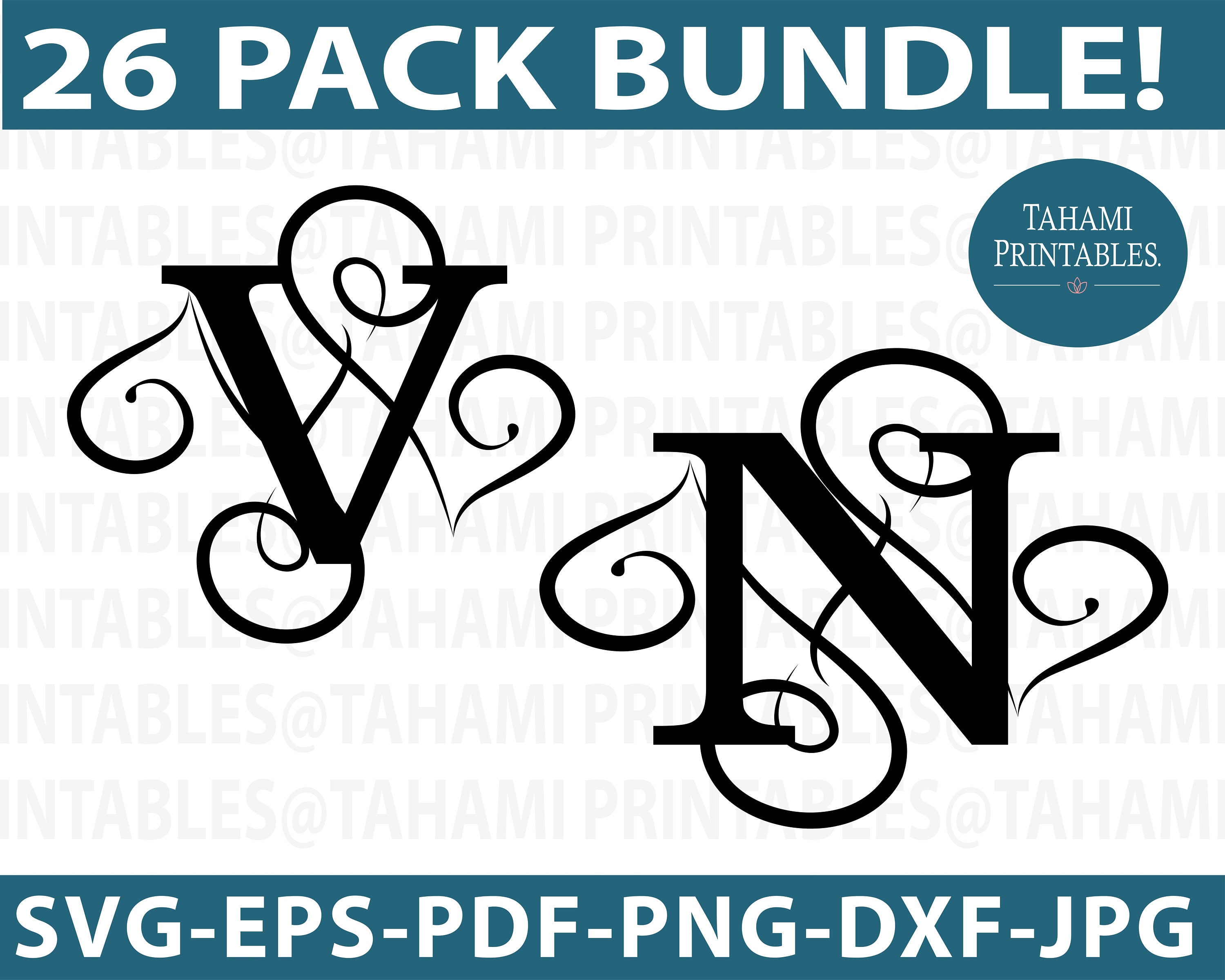 Fancy Letters Svg Monogram Font Svg Fancy Monogram Font - Etsy