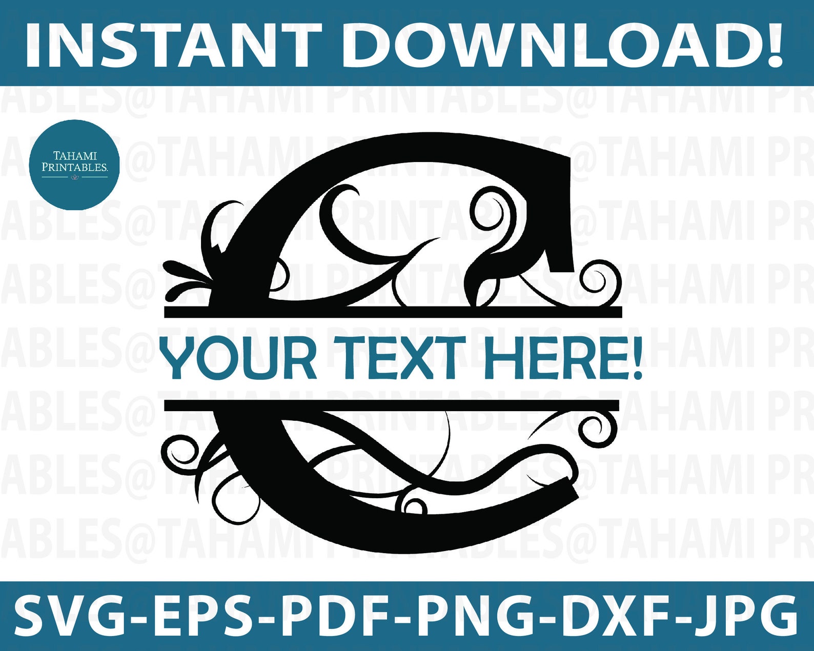 Split Monogram Svg Last Name Svg Monogram Name Svg Fancy - Etsy