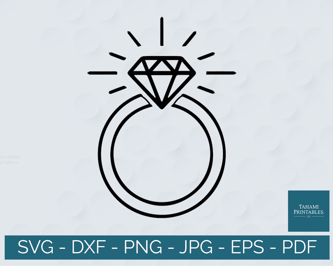 Diamond Ring Svg, Wedding Ring Svg, Wedding Rings Svg, Diamond Ring ...