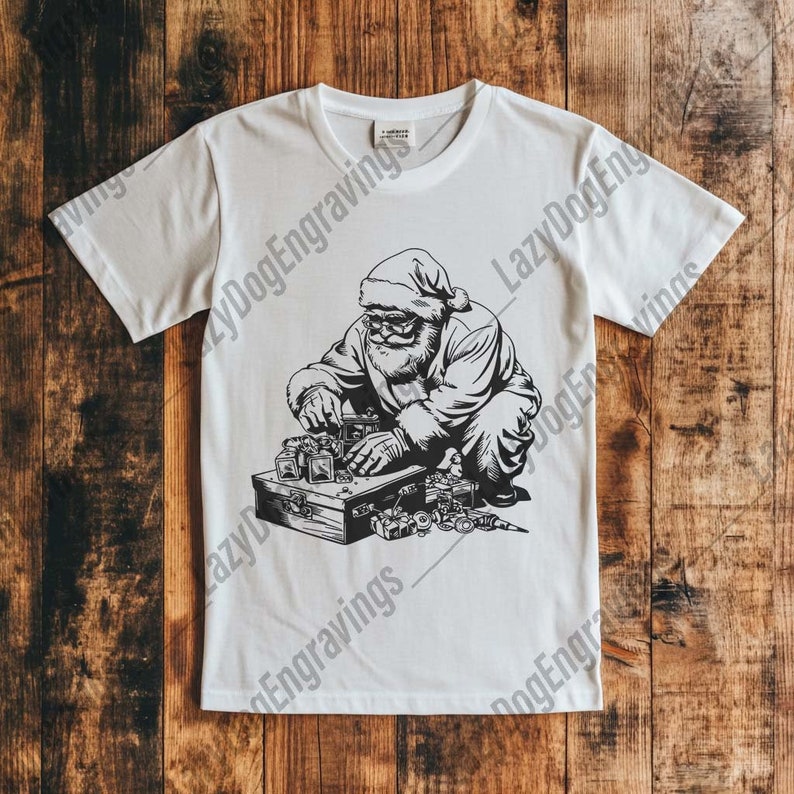 Santa Claus Making Toys Clipart: Christmas SVG PNG JPG - Etsy