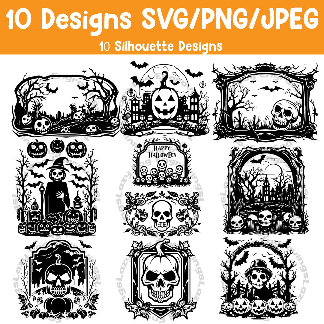 Halloween Sign SVG Bundle: Haunted House Clipart (digital Download) - Etsy