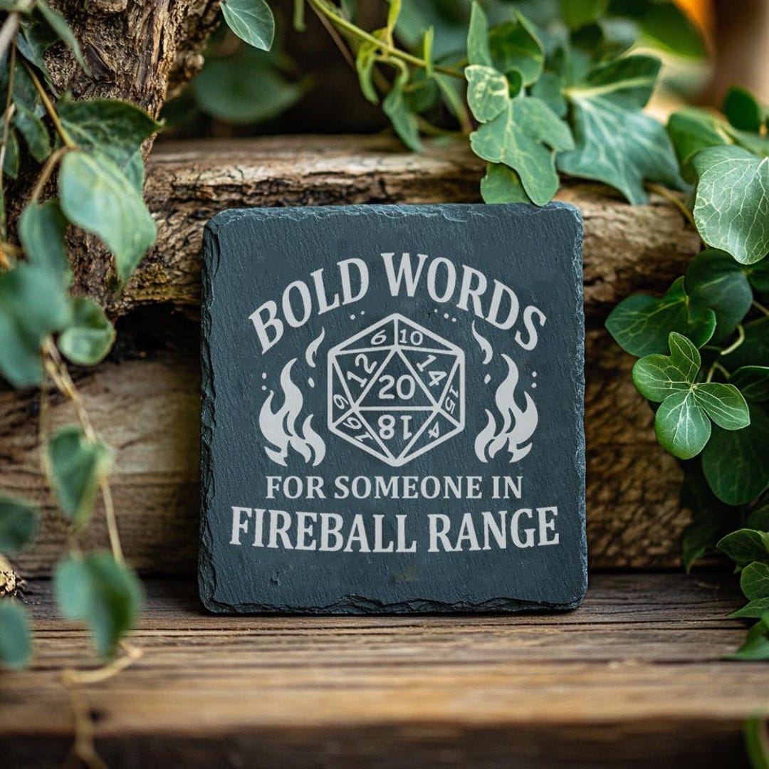 DND Slate/stone Coasters (set of 4) , Dungeon and Dragons, Gamer Gift ...