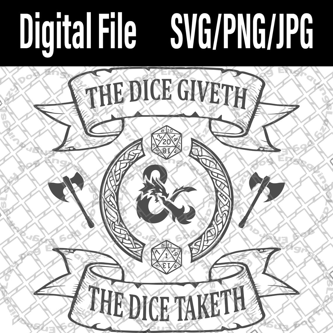 Dice Giveth Taketh SVG: DND Clipart, Cricut, Engrave (digital File) - Etsy