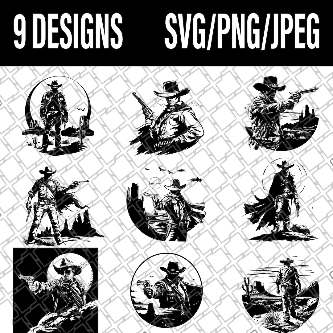 Cowboy Gunslinger Wild West Outlaws Bandits Western Wanted | Cnc ...