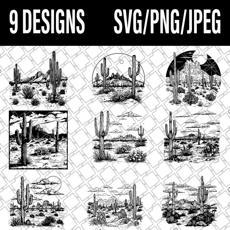 Arizona Desert Cactus SVG Bundle: Laser Cut Files (digital Download) - Etsy