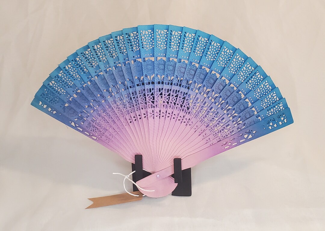 Hydrangea 2 Sandalwood Hand Fan for Cosplay, LARP, Beach, Wedding ...