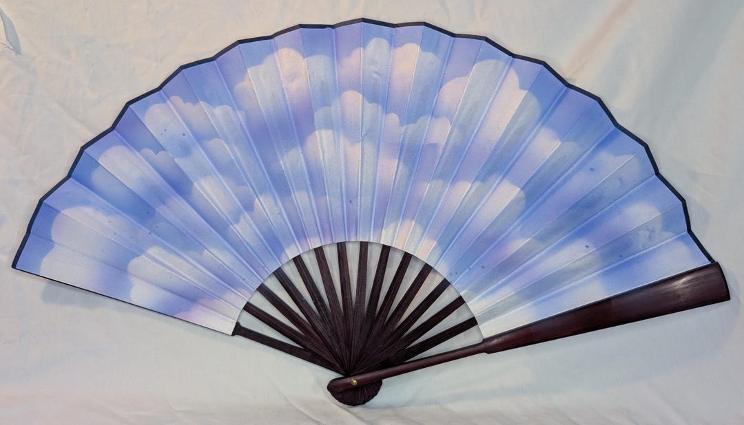Hand Painted 13 Inch Festival Fan - Floating on Clouds - Etsy