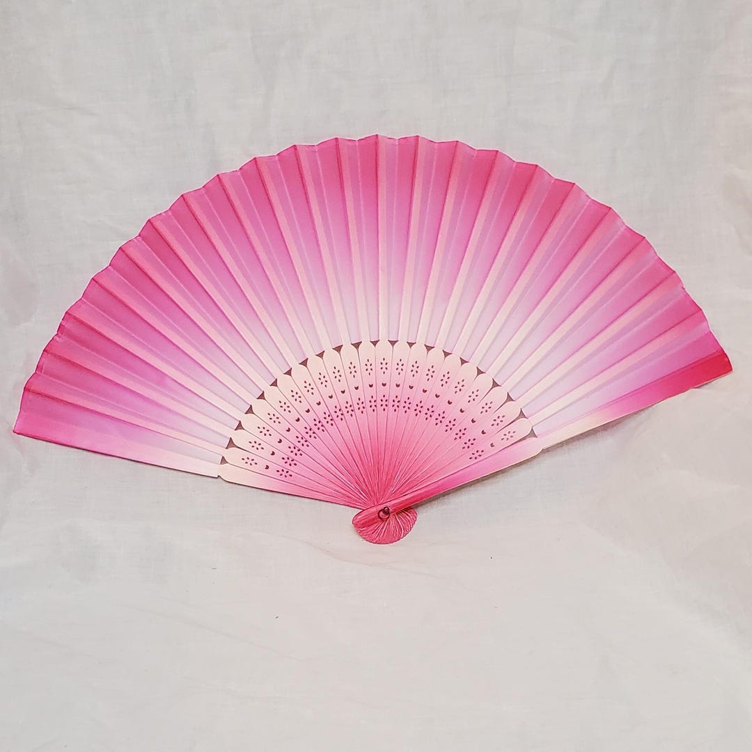 Pink Petal - Silk Folding Fan, Hand Painted for Cosplay, Larp ...