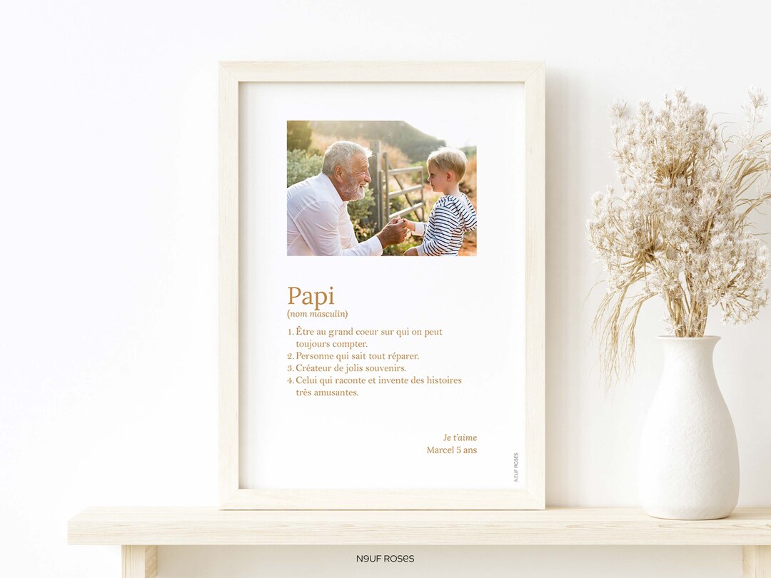 Papi Definition Poster With Photo, Gift for Birthday or Grandfather's ...