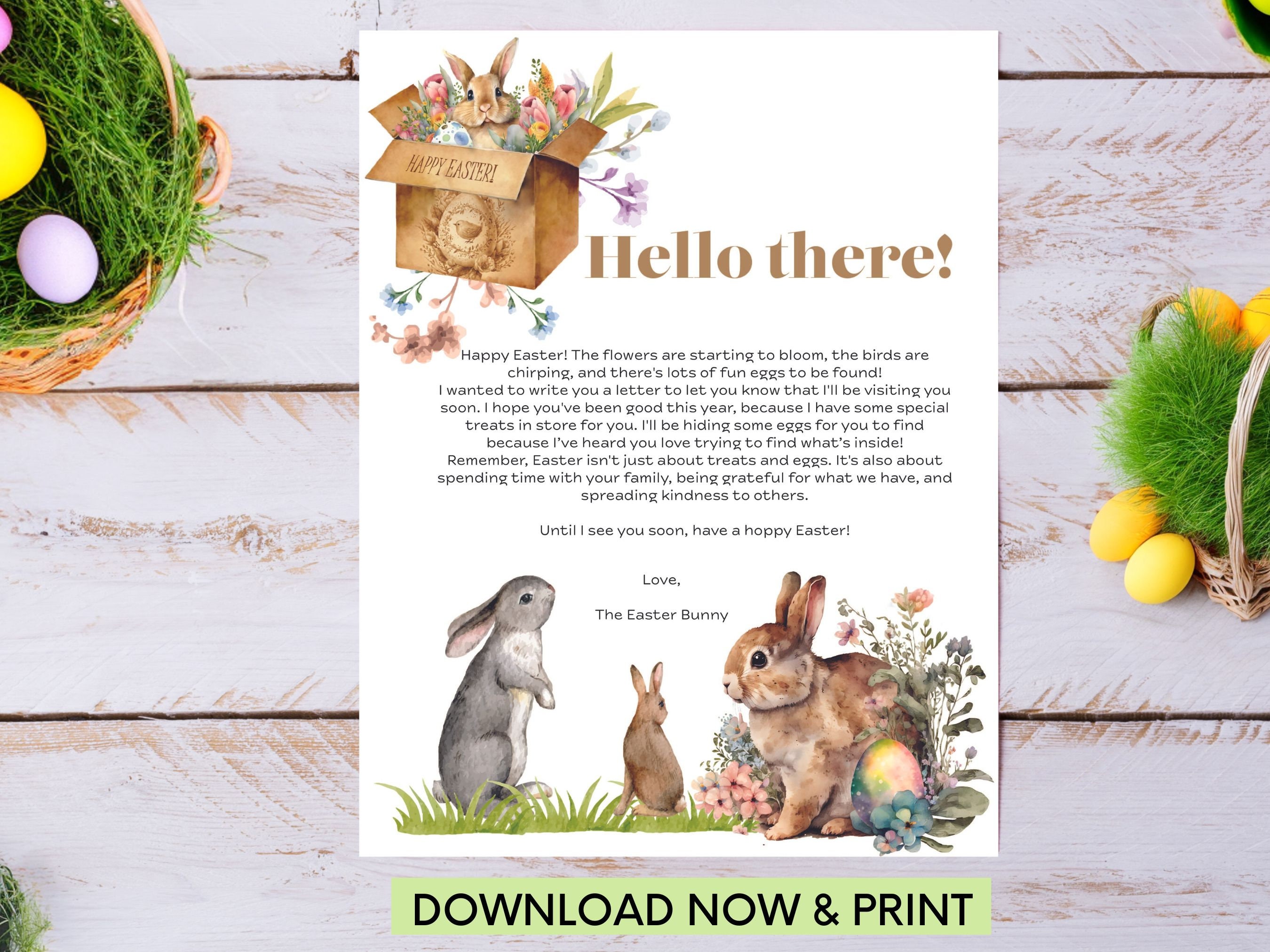 Easter Letter for Kids Printable, Easter Bunny, Easter Kid Activity ...