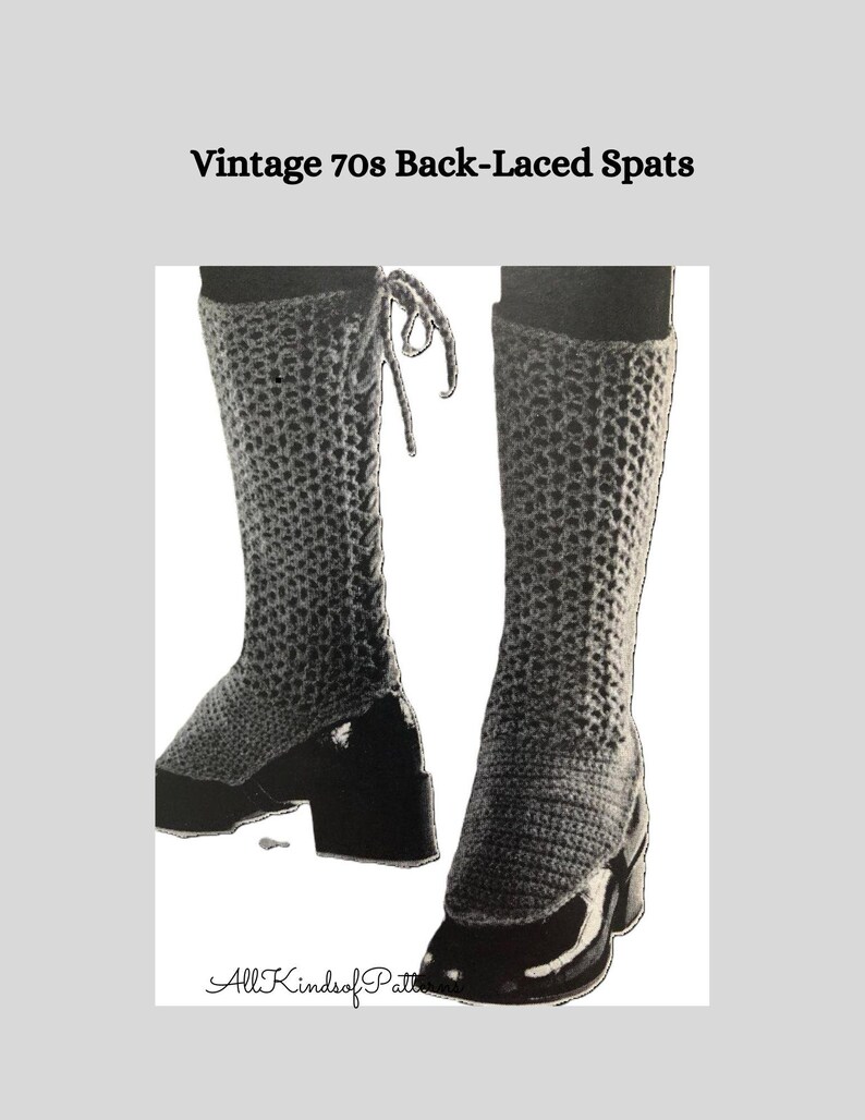 Vintage 70s Spats Crochet Pattern - Etsy