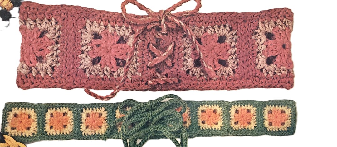 Crochet Belt Pattern PDF | Granny Square, Vintage 1970s Hippie Style ...