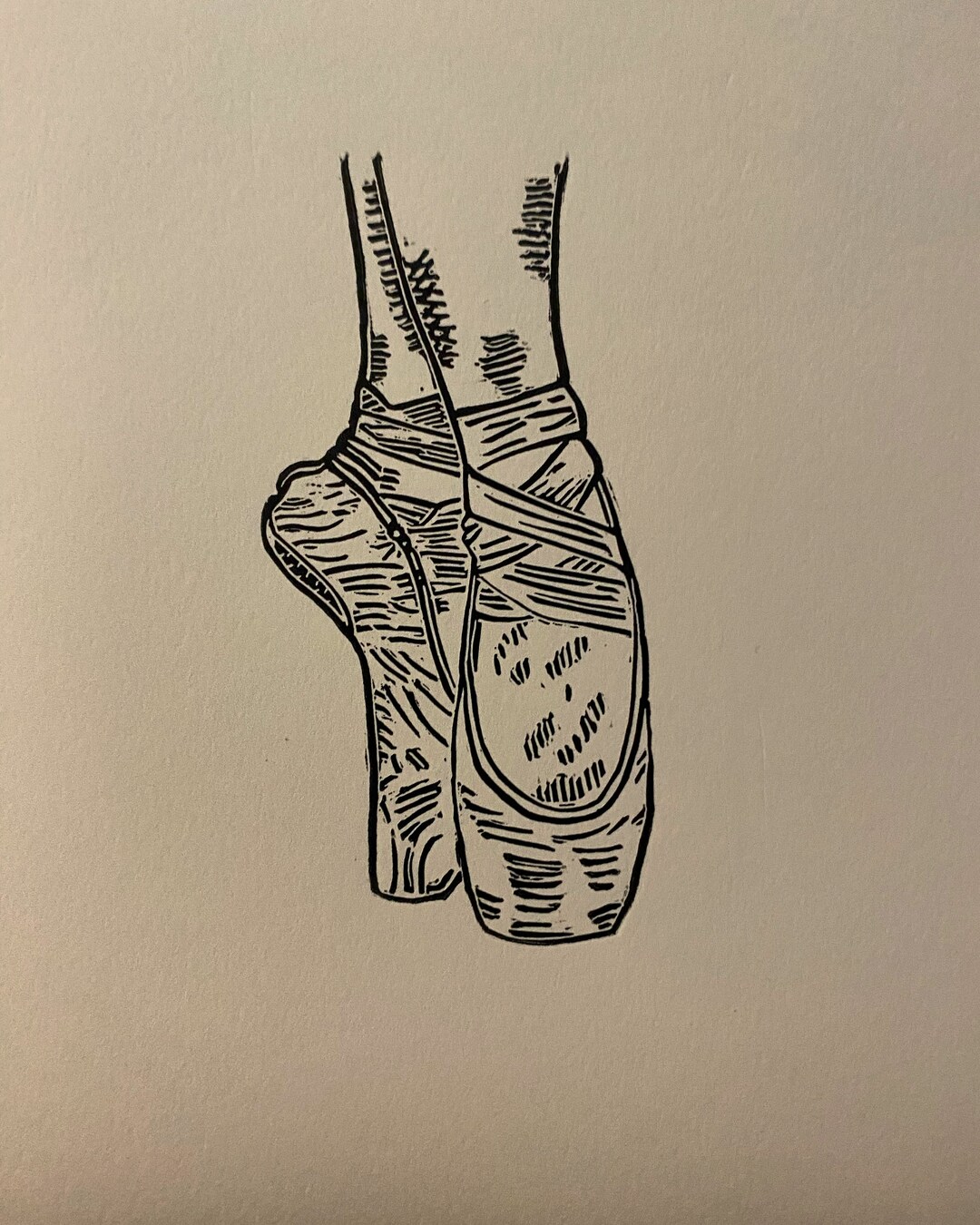 Ballet Shoes A5 Linocut Print - Etsy