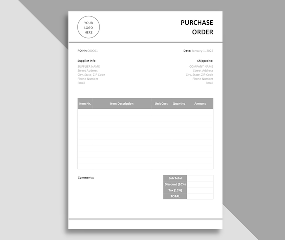 Order Form Template Microsoft