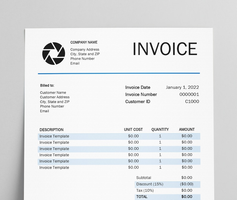 Microsoft Word Invoice Template - Etsy