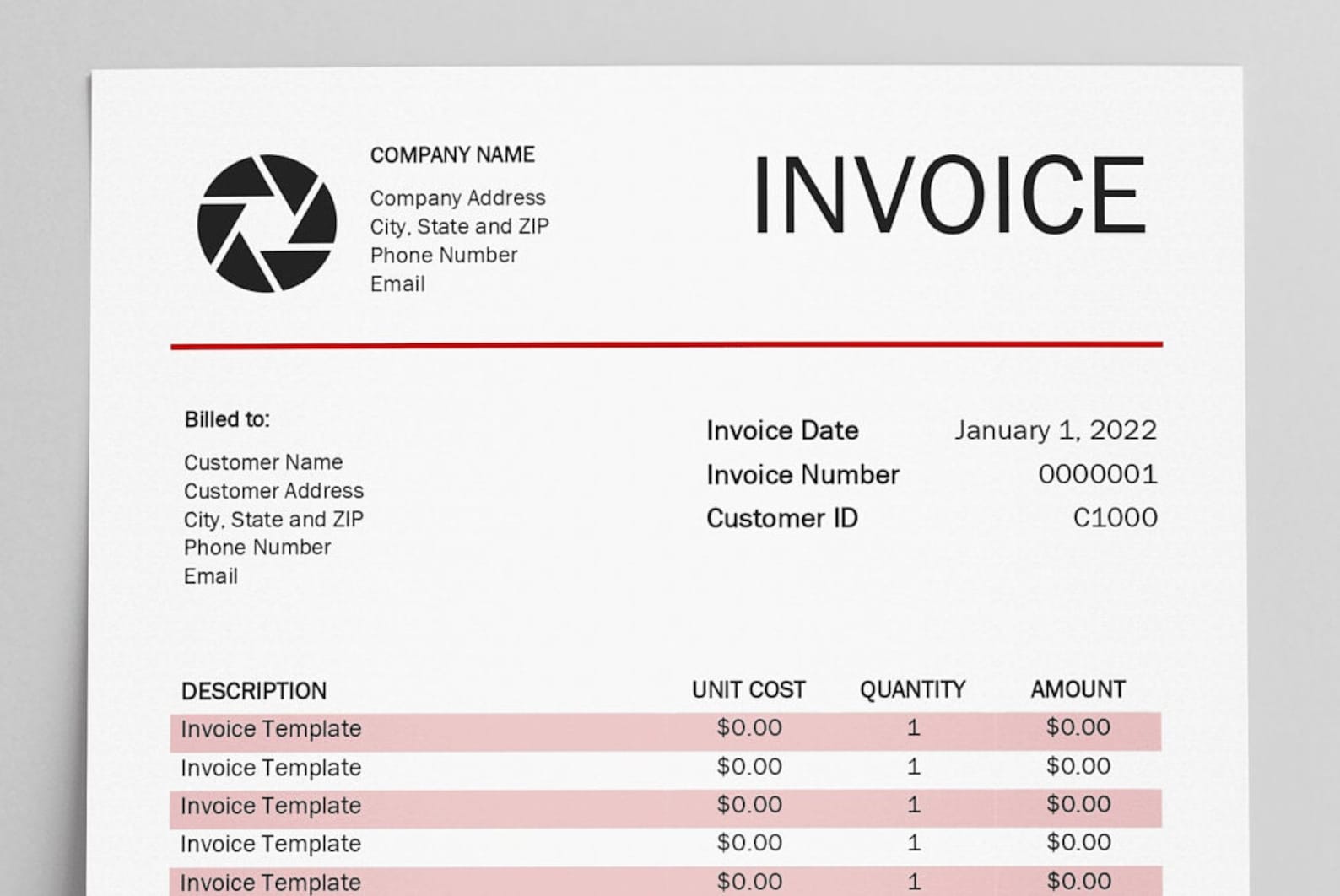 Microsoft Word Invoice Template - Etsy
