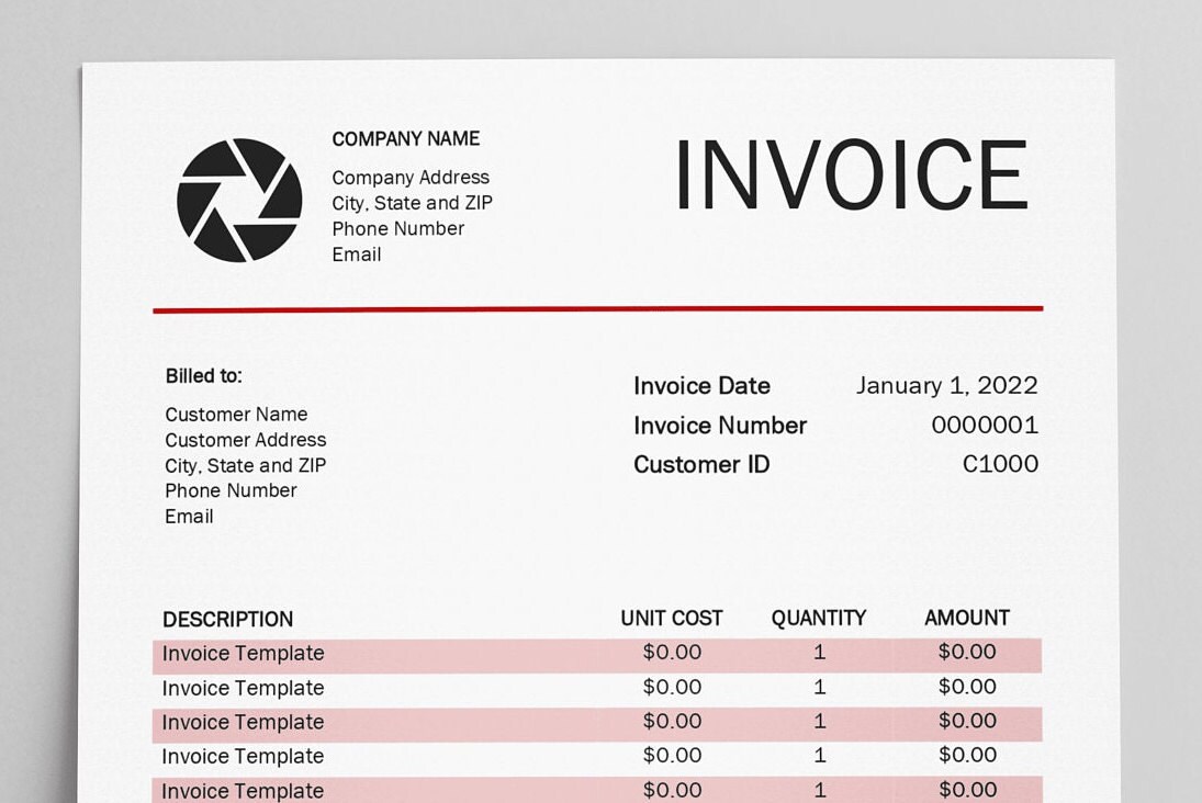 Microsoft Word Invoice Template - Etsy
