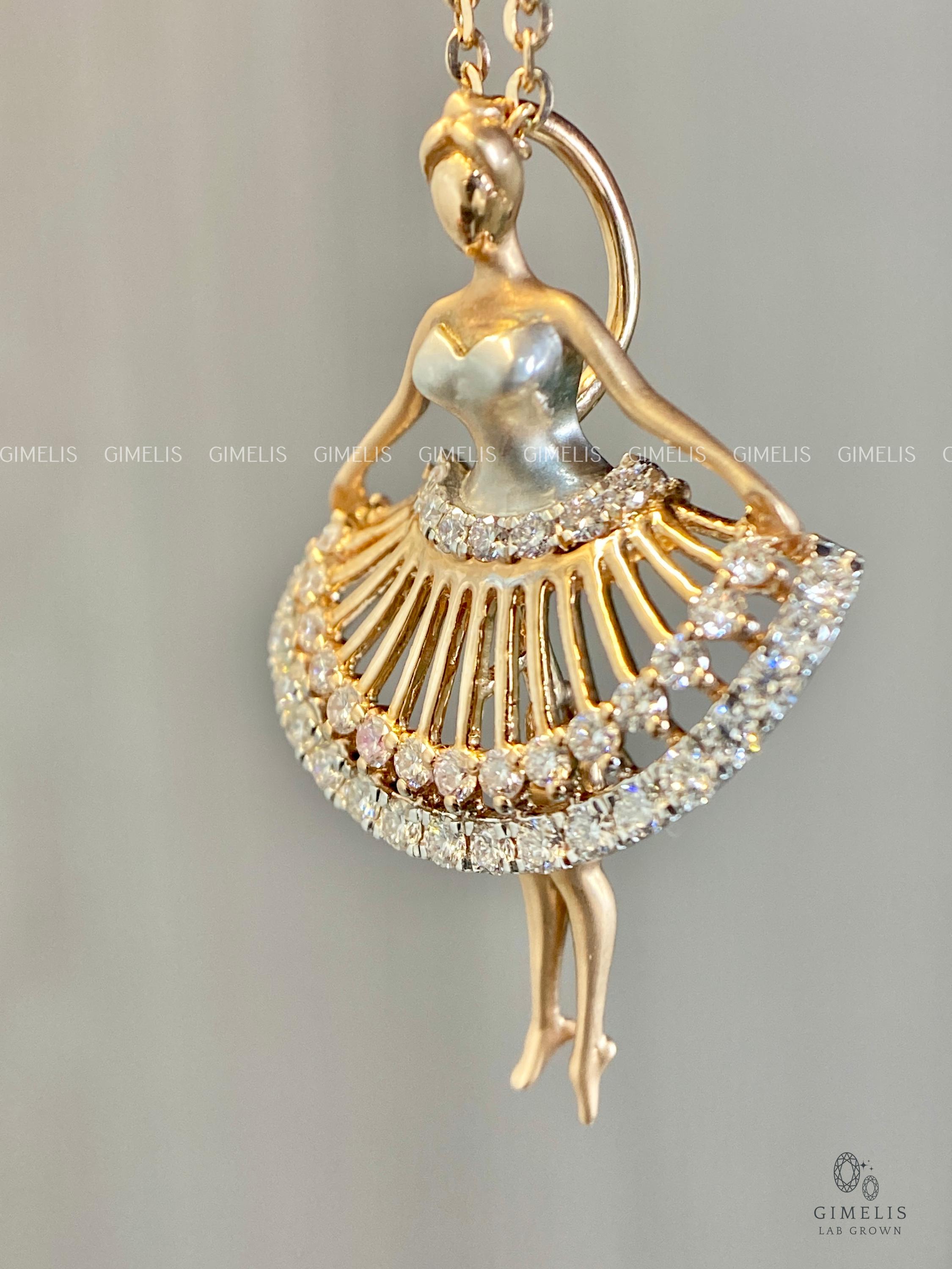 Sparkling Barbie Doll-shaped Moissanite Diamond Pendant the Perfect ...