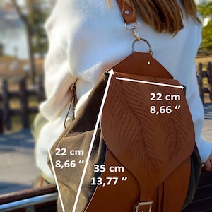 Tan Vintage Leather Backpack, Aesthetic Backpack Women, Mini Backpack ...