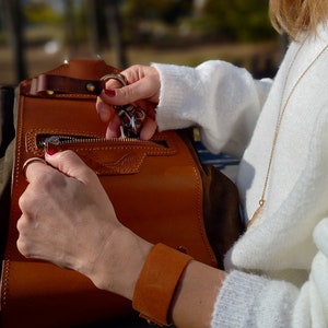 Tan Vintage Leather Backpack, Aesthetic Backpack Women, Mini Backpack ...