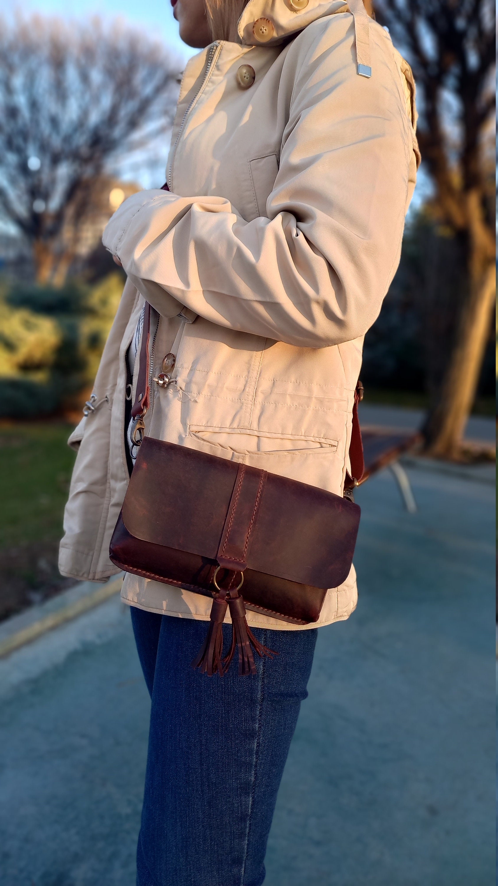 Purple Leather Fanny Pack Sling Bag for Women Mini Crossbody - Etsy