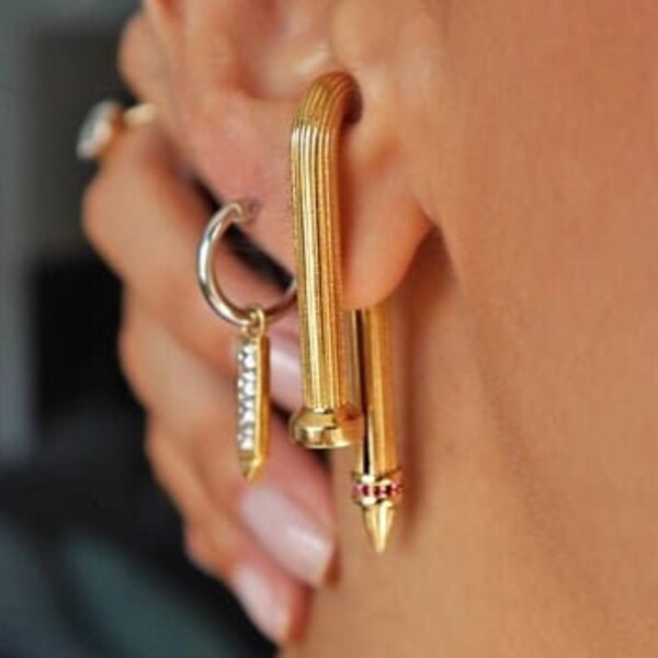 Nail Earrings - Etsy