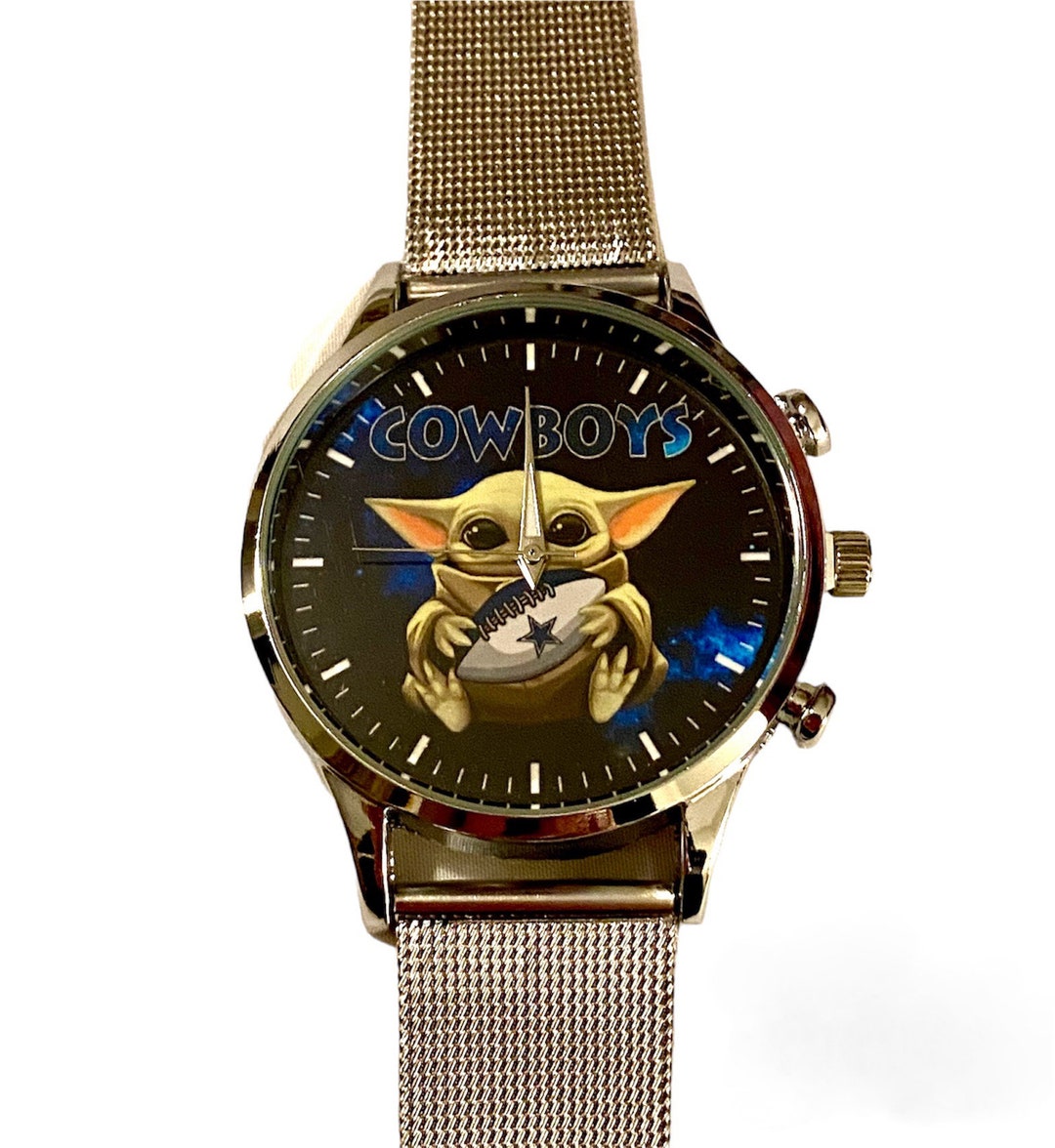 Dallas Cowboys Baby Yoda Star Wars Stainless Steel Unisex Wrist Watch ...