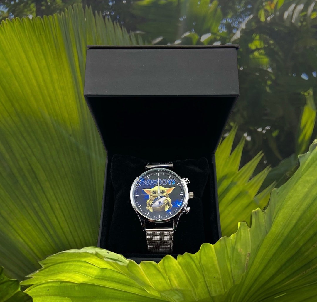 Dallas Cowboys Baby Yoda Star Wars Stainless Steel Unisex Wrist Watch ...