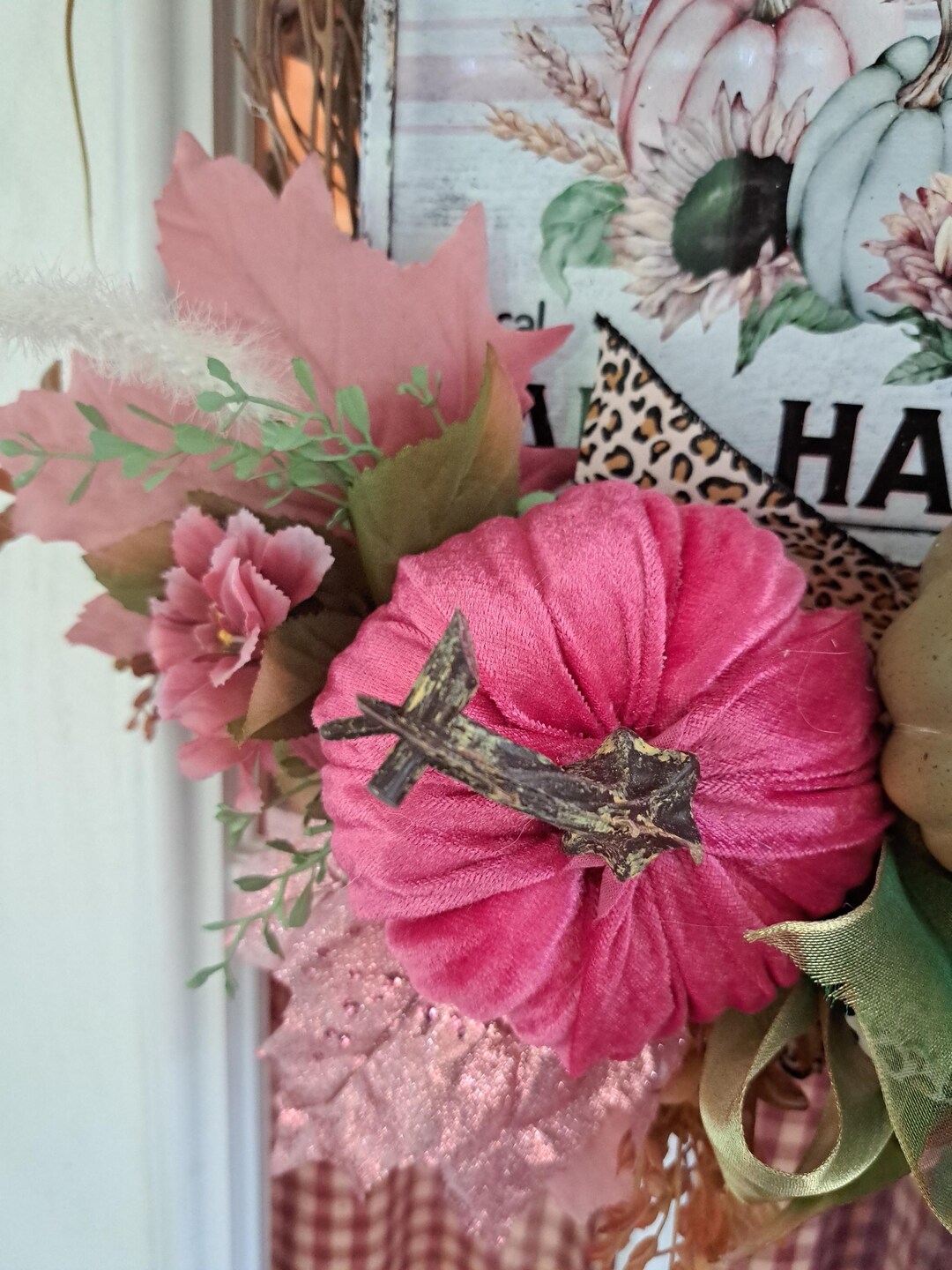 Pretty in Pink Fall Wreath - Etsy