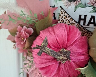 Pink Burgundy Fall Wreath - Etsy