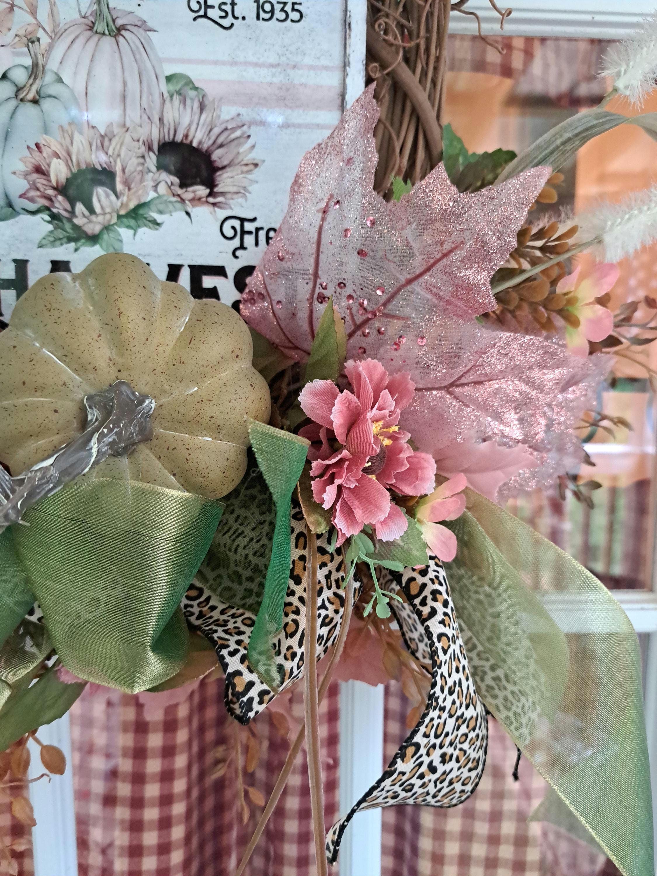 Pretty in Pink Fall Wreath - Etsy