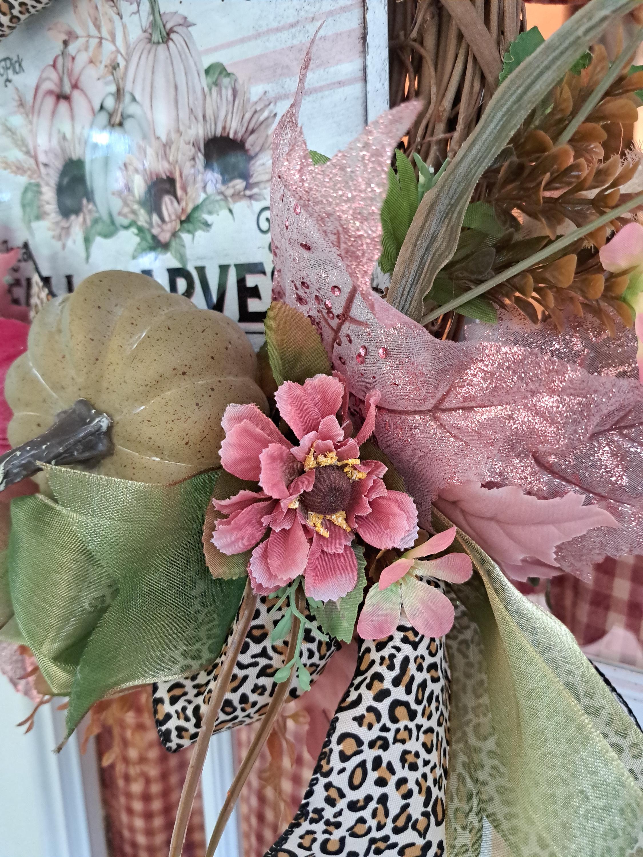 Pretty in Pink Fall Wreath - Etsy