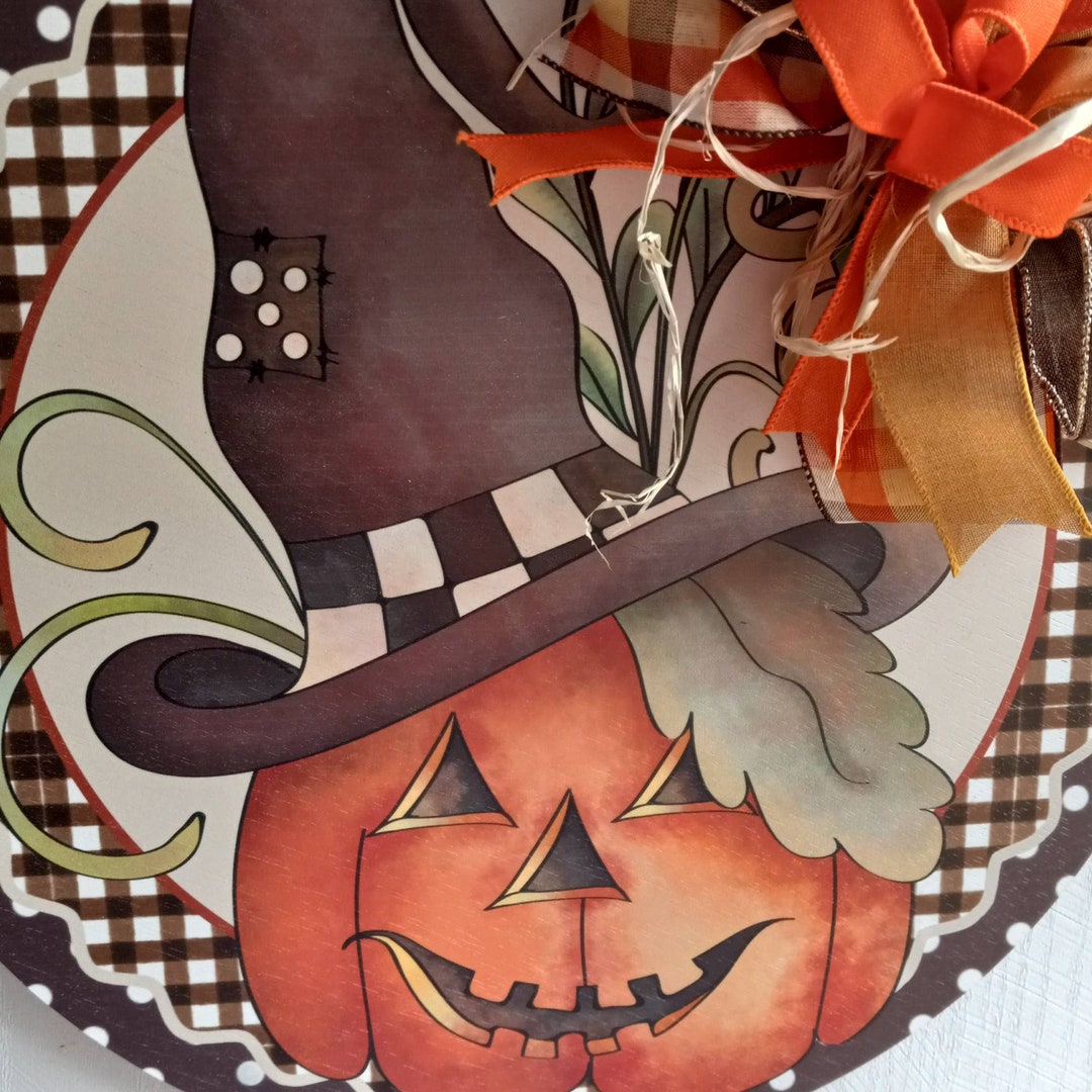 Fall-oween Door Decor, Home Decor for Fall, Fall Porch Decor, Wood Door ...