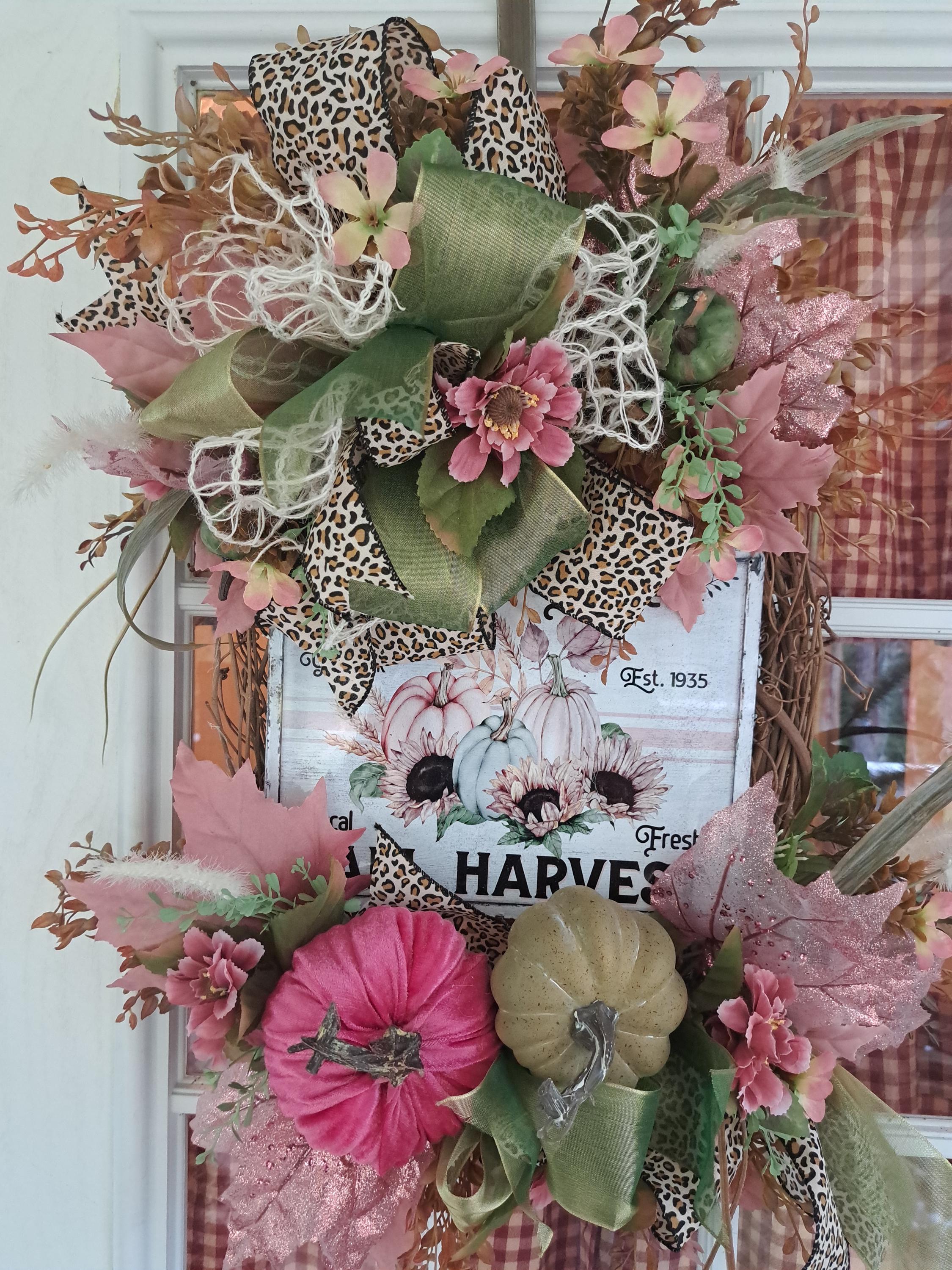 Pretty in Pink Fall Wreath - Etsy