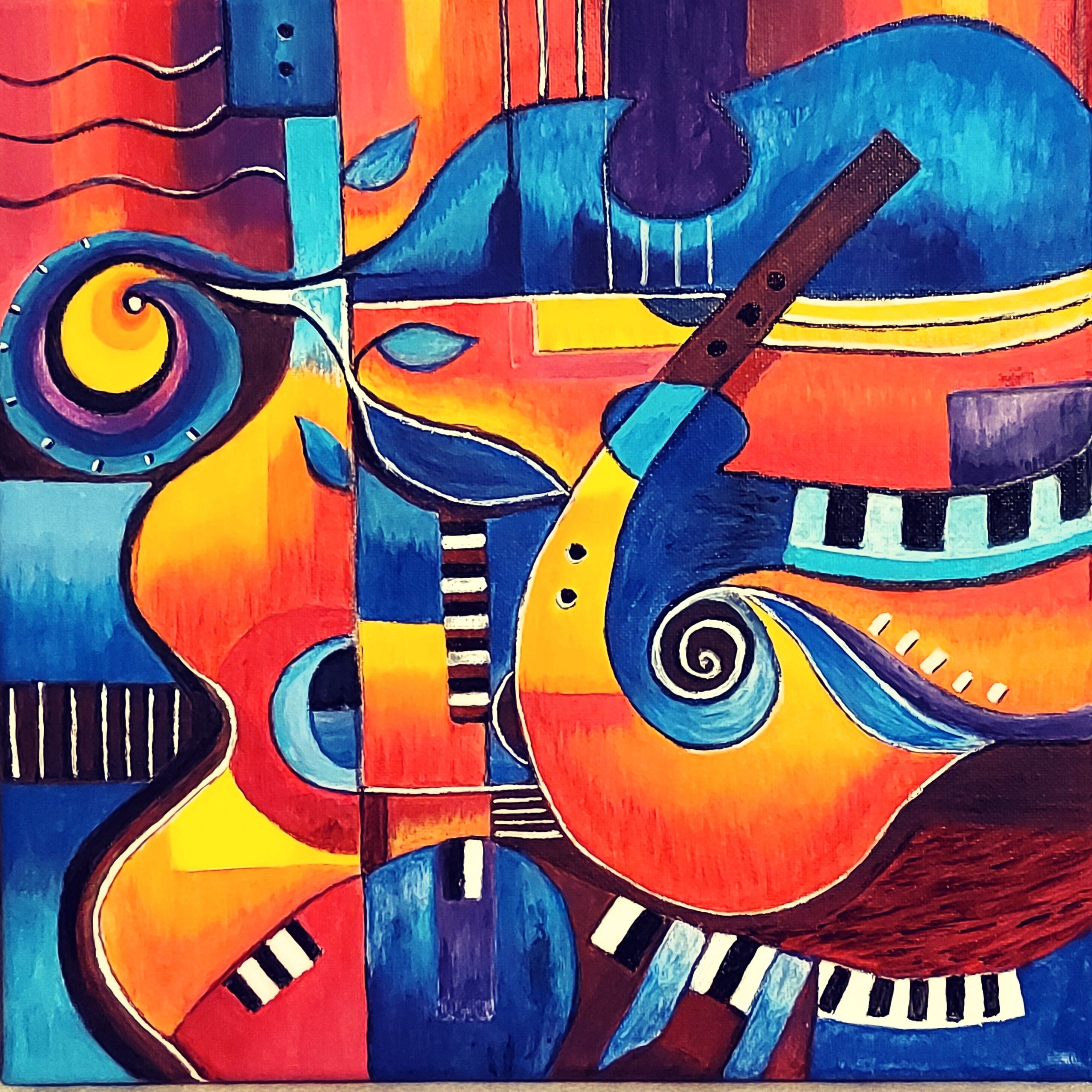 Musical Abstract on Canvas - Etsy
