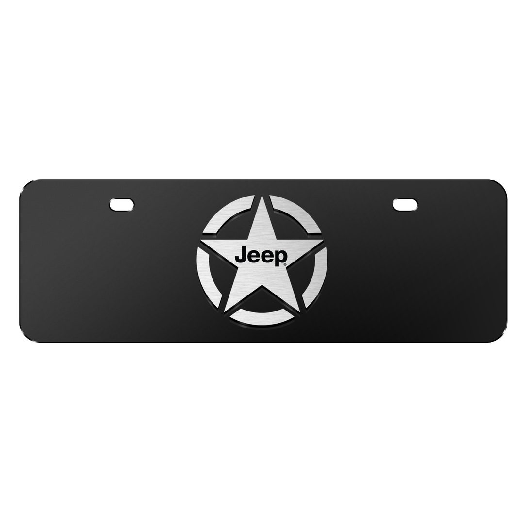 Ipick Image Made for Jeep Willys Star Logo in 3D on Black 12x4.25 Half ...
