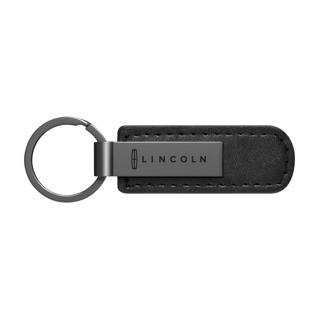 Ipick Image Made for Lincoln Logo Black PU Leather Strap Black Metal ...