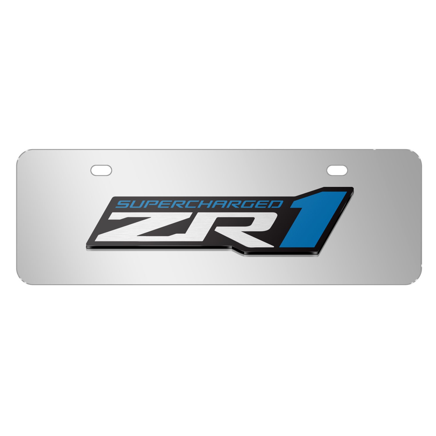Chevrolet Corvette C6 ZR1 3D Logo 12" X 4.25" European Look Chrome Half ...