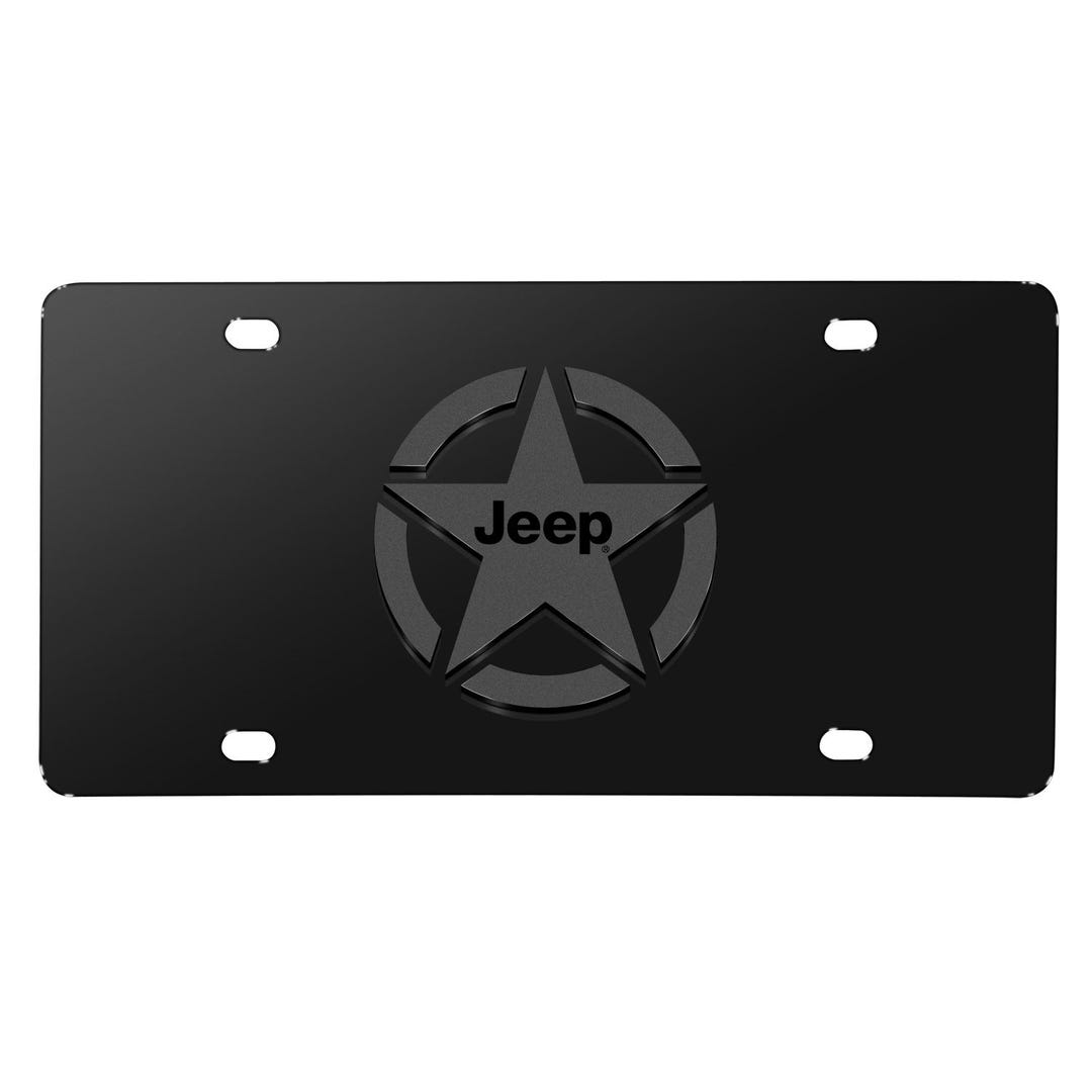 Ipick Image Made for Jeep Willys Star Logo in 3D Dark Gray on Black ...