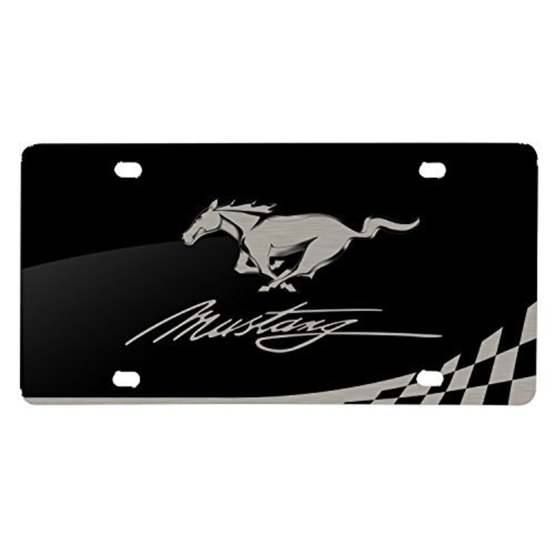 Ipick Image Made for Ford Mustang Script Laser Mark Checker Stripe Matt ...