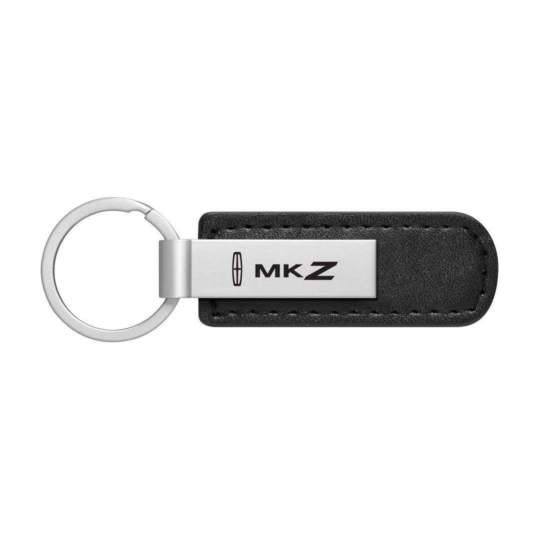 Ipick Image for Lincoln MKZ Black PU Leather Strap Silver Metal Bar Key ...