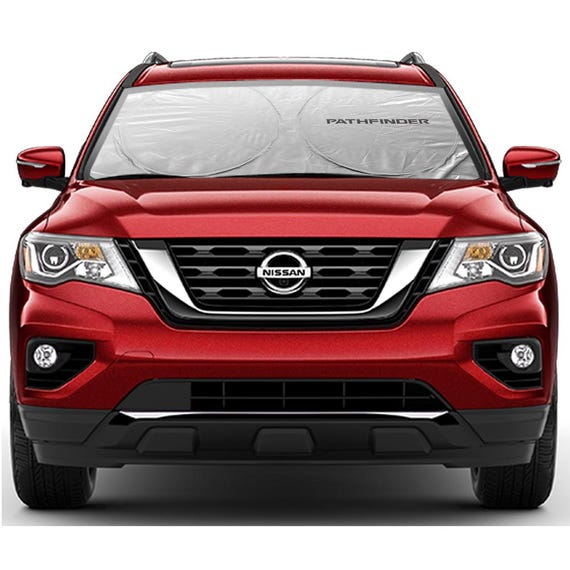 Nissan Pathfinder Universal Fit One piece Easy Folding Silver Reflective Fabric Windshield Sun Shade size 75.5x 37.5 Etsy Canada