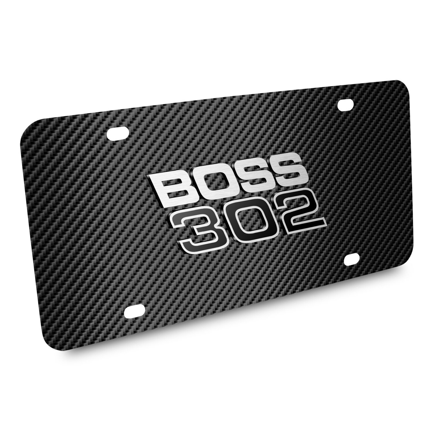 Ipick Image Made for Ford Boss 302 3D Logo on Black Carbon Fiber Patten ...